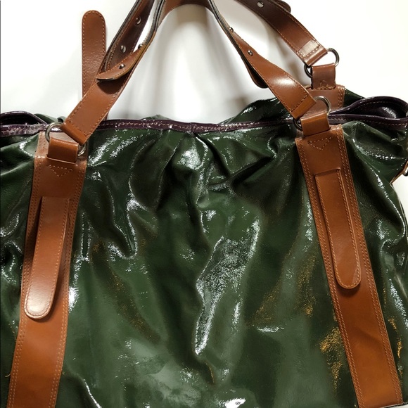 Regina | Bags | Regina Green Patent Leather Large Tote Bag | Poshmark